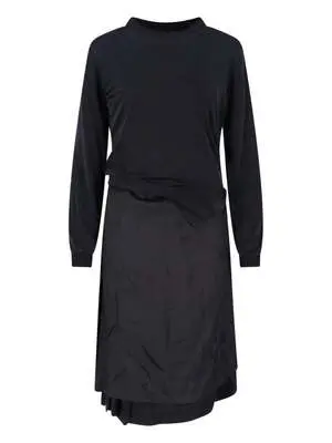 MAISON MARGIELA Draped Mock Neck Midi Dress - Black