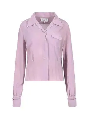 MAISON MARGIELA Lightweight 100% Silk Shirt - Pink