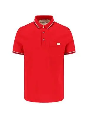 Valentino Garavani S Cotton T-shirt With Calf Leather Details