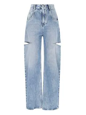 MAISON MARGIELA High-waist Wide-leg Cutout Jeans