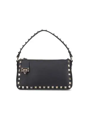 Valentino Garavani Italian Leather Handbag - Black