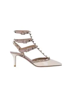 Valentino Garavani Studded Leather Slingback Heels - White