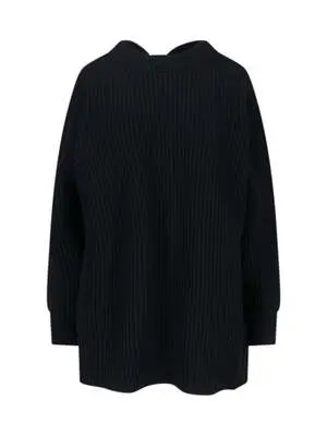 MAISON MARGIELA Ribbed Knit Mock Neck Sweater Dress - Black