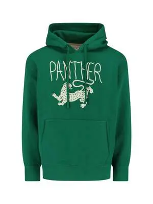 Valentino Garavani Panther Print Cotton Hoodie - Green