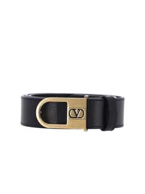 Valentino Garavani Calf Leather Belt - Black