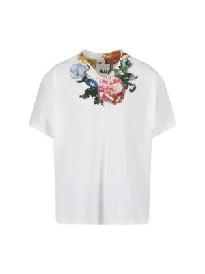 MAISON MARGIELA Cotton & Silk Crewneck T-shirt - White