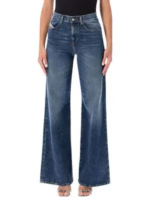 DIESEL® High-Rise Wide-Leg Jeans Mid Blue