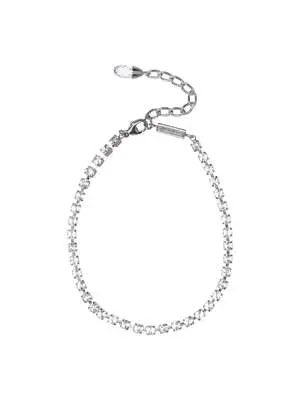 JIMMY CHOO Crystal Anklet In -tone Brass - Silver