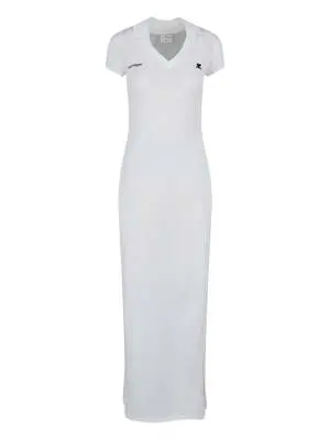 COURREGES Fitted Polo Maxi Dress - White