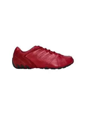 Adidas Leopard Print Lace Up Sneakers - Red