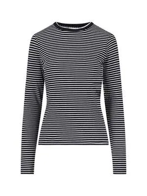 NILI LOTAN Cotton Striped Long Sleeve Tee