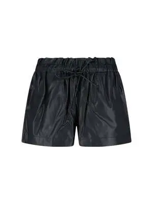 MARANT ETOILE Faux Leather Drawstring Shorts