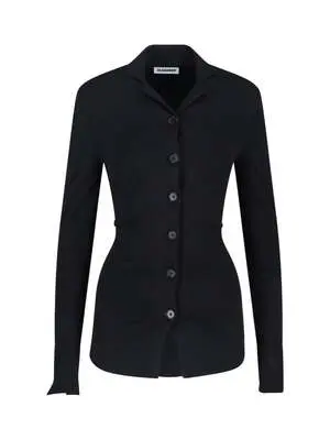 JIL SANDER Button-up Silk-blend Shirt