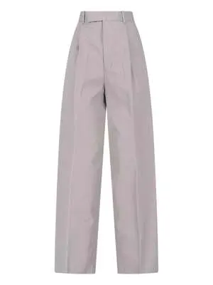 JIL SANDER 100% Cotton Trousers - Grey