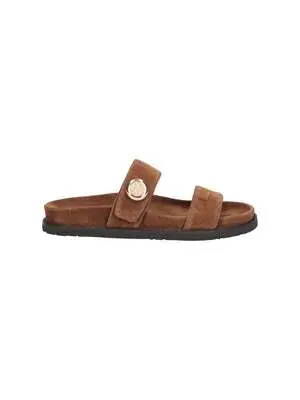 Tory Burch Leather And Suede Sandals - Brown