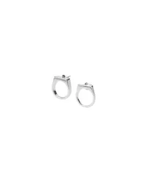 MAISON MARGIELA Glass-accent Drop Earrings In Brass - Silver