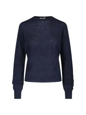 Auralee Alpaca Blend Knit Sweater - Blue