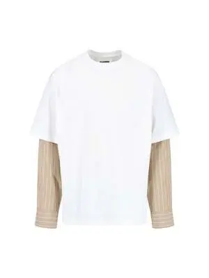 JIL SANDER Light & Natural 100% Cotton T-shirt - White