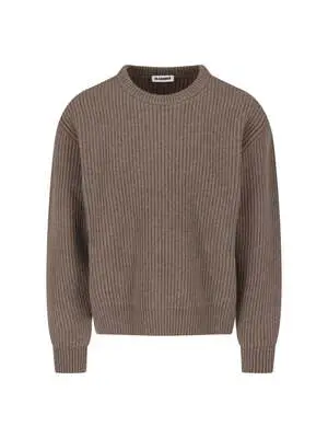 JIL SANDER Ribbed Knit Quarter-zip Pullover - Green