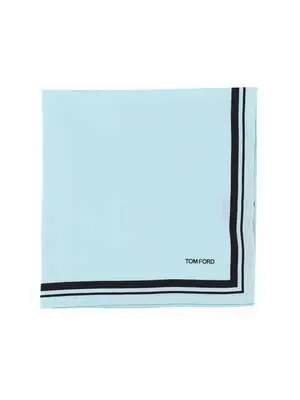 TOM FORD Luxury 100% Mulberry Silk Scarf For - Blue
