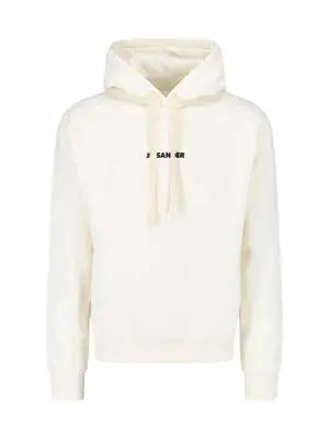 JIL SANDER Cotton Knit Hoodie - White