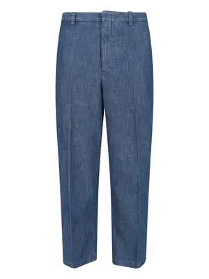 JIL SANDER Jil Sander Men's 100% Cotton Trousers Blue