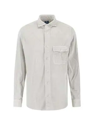 FINAMORE 1925 100% Cotton Poplin Shirt - Grey