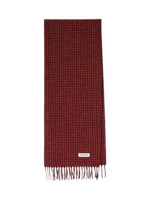 JIL SANDER 100% Virgin Wool Scarf - Red