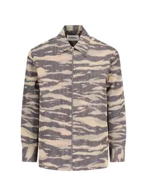 JIL SANDER Printed Zip Front Shirt Jacket