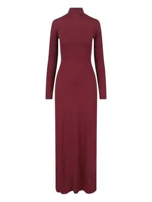 Alaïa Long Sleeve Turtleneck Maxi Dress