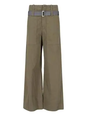 Seafarer Belted Wide-leg Cargo Pants - Green