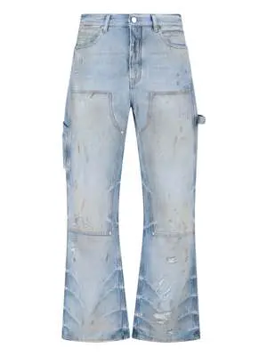 Amiri Distressed Carpenter Jeans - Light Blue