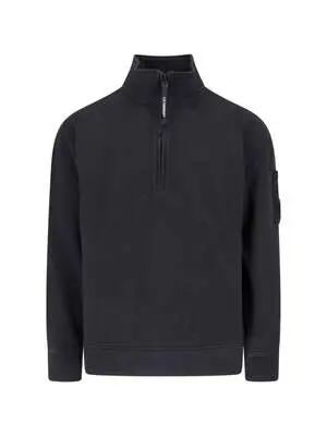 C.P. COMPANY Cotton Logo Hoodie - Black