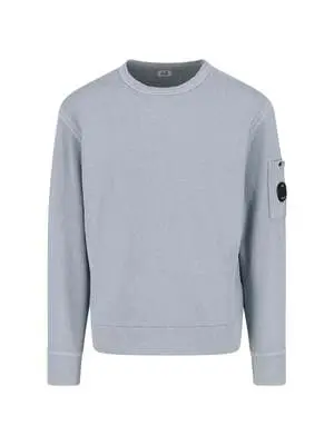 C.P. COMPANY 100% Cotton Sweatshirt With Half Zip - Blue