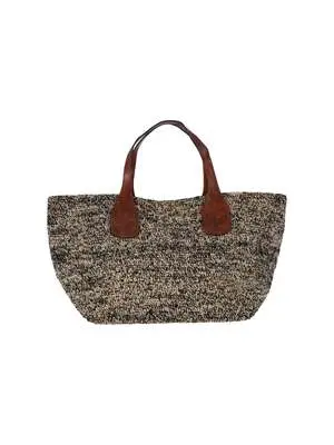 IBELIV Raphia And Cow Leather Tote Bag - Multicolour