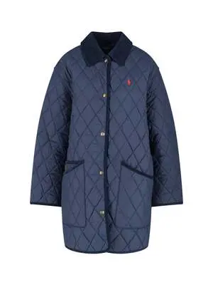 Polo Ralph Lauren Quilted Jacket With Embroidered Logo - Blue