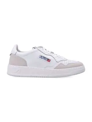 AUTRY AUTRY Leather & Suede Low Top Sneakers Bianco