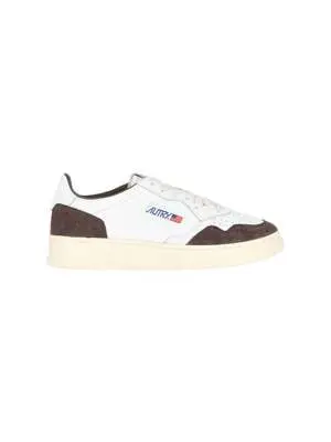 AUTRY Leather & Suede Low Top Sneakers - White