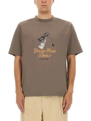 Drole De Monsieur Grand Hotel Print T-shirt - Grey