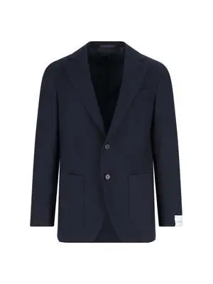 Caruso 100% Wool Tailored Jacket - Blue