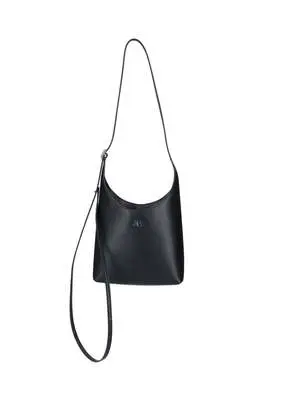 COURREGES Cow Leather Shoulder Bag - Black
