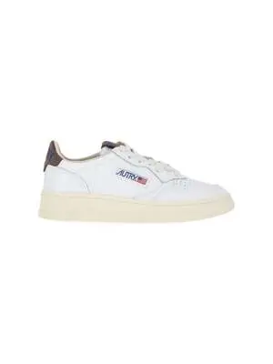 AUTRY Leather & Suede Lace-up Sneakers - White