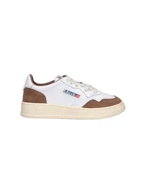 AUTRY Leather & Suede Lace-up Sneakers - White