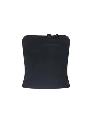 COURREGES Viscose-blend Cropped Top - Black