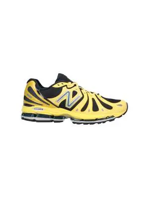 NEW BALANCE Leather & Mesh Lace-up Sneakers - Yellow