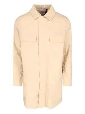 K-WAY Lightweight Cotton Jacket With Classic Collar - Beige