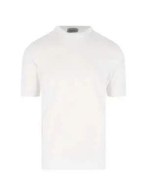 John Smedley Classic Crew Neck T-shirt In Cotton For - White