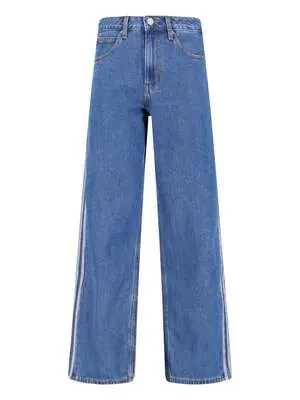 Adidas Wide-leg Denim Jeans With Side Stripe Detail
