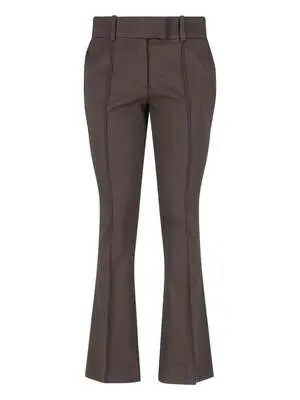 Attico Tailored Virgin Wool Trousers - Brown