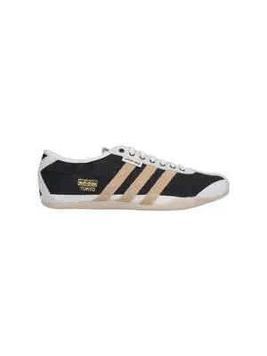 Adidas Low Top Leather Sneakers With Rubber Sole - Black